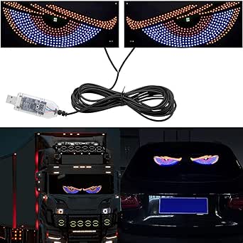 Devil Eyes Light for Cars,LED Eyes for Car,4.7in x 11.8in Flexible Car ...