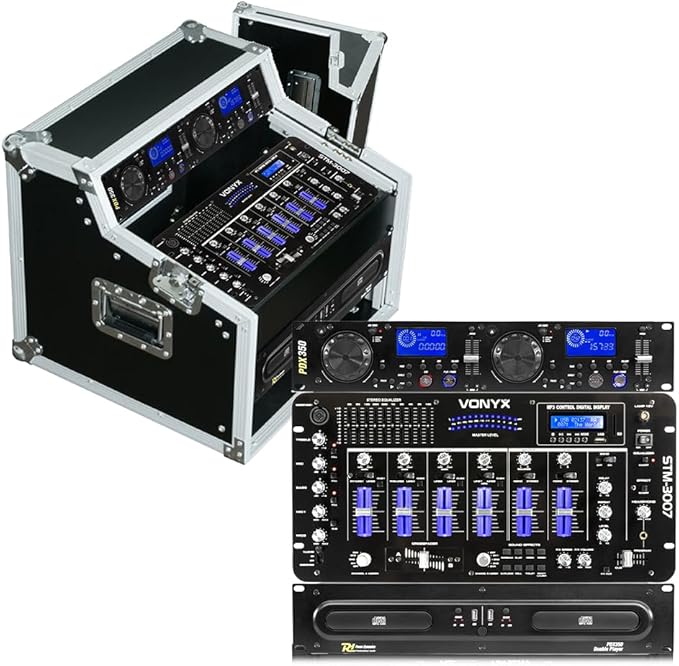 PD PDX350 DJ CD Mixer with STM-3007 6-Channel Bluetooth DJ Mixing Desk ...