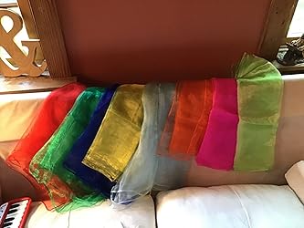 Amazon.com: Blovec 30 Pcs Juggling Scarves for Kids, Square Dance Scarf ...