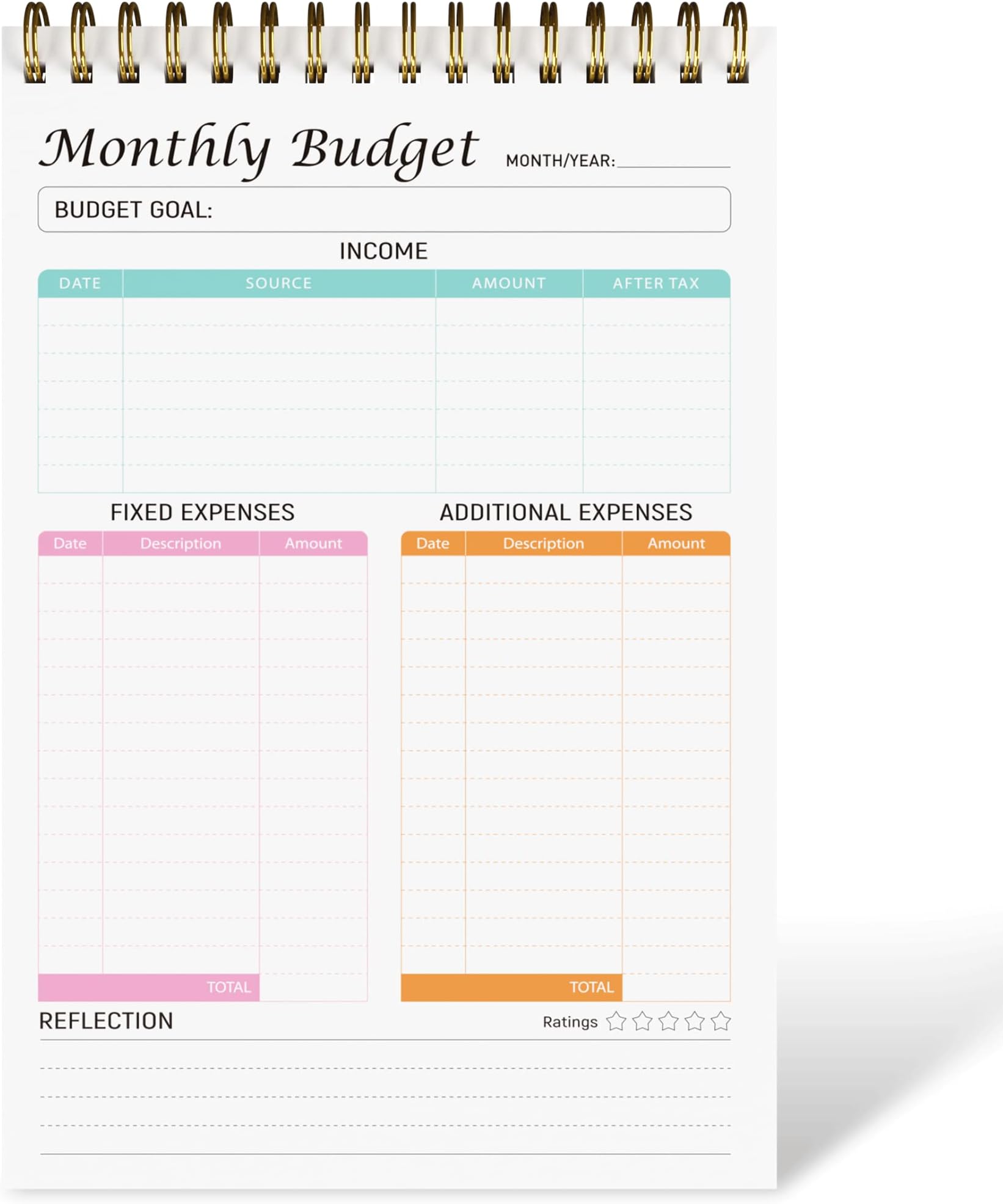 Amazon.com : Monthly Budget Planner Notepad - Undated Expense Tracker ...