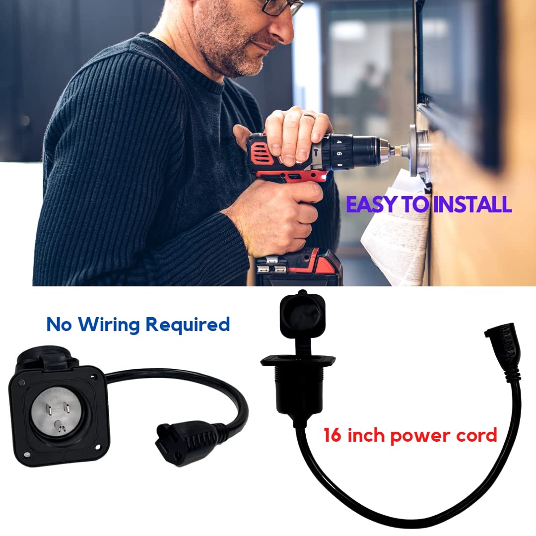 Snapklik.com : Sintron 15 Amp 125V AC Power Inlet Port Plug