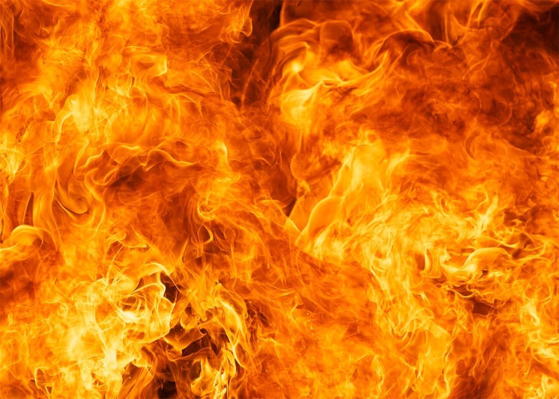 Amazon.com: CORFOTO Fire Backdrop Fabric 7x5ft Fire Flames Photography ...