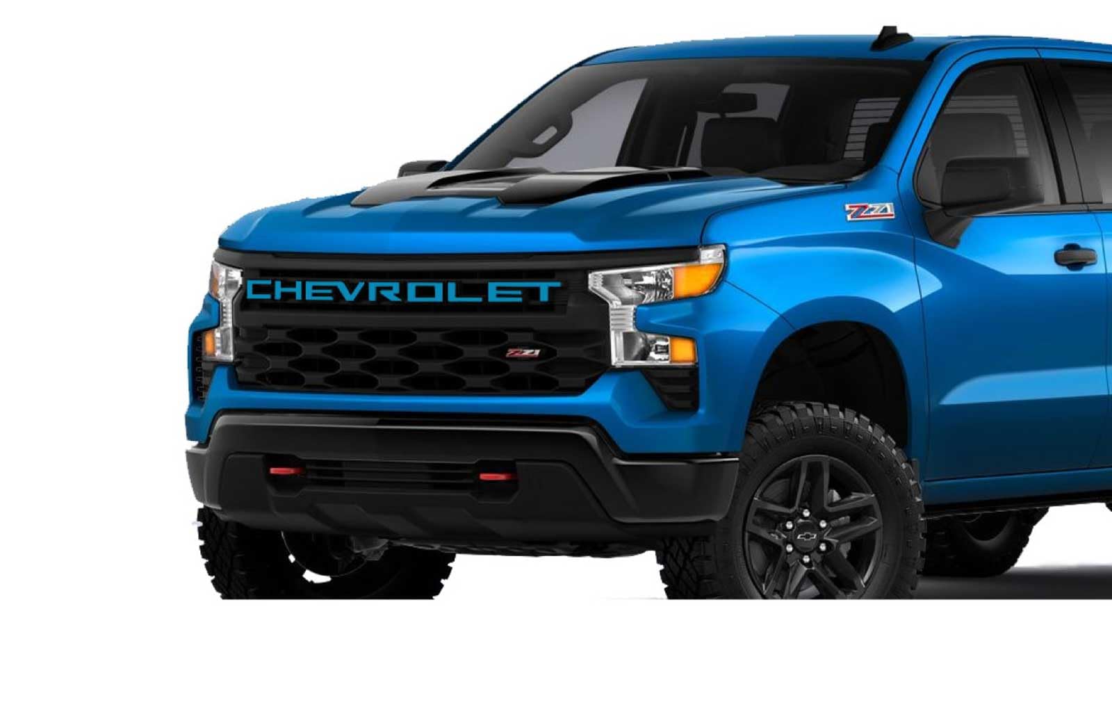 Chevy Silverado Glacier Blue Trail Boss Grille Lettering Decal Kit ...