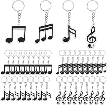 Amazon.com: FREEBLOSS 40Pcs Music Note Keychain Music Party Favors ...