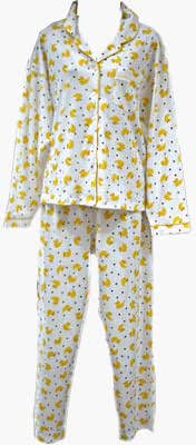 RocketWear Women's Rubber Ducky Print Long Sleeve Button Front Cotton ...