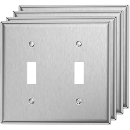 Leviton 84009-40 84409-40 2-Gang Toggle Switch Wallplate, Standard Size ...