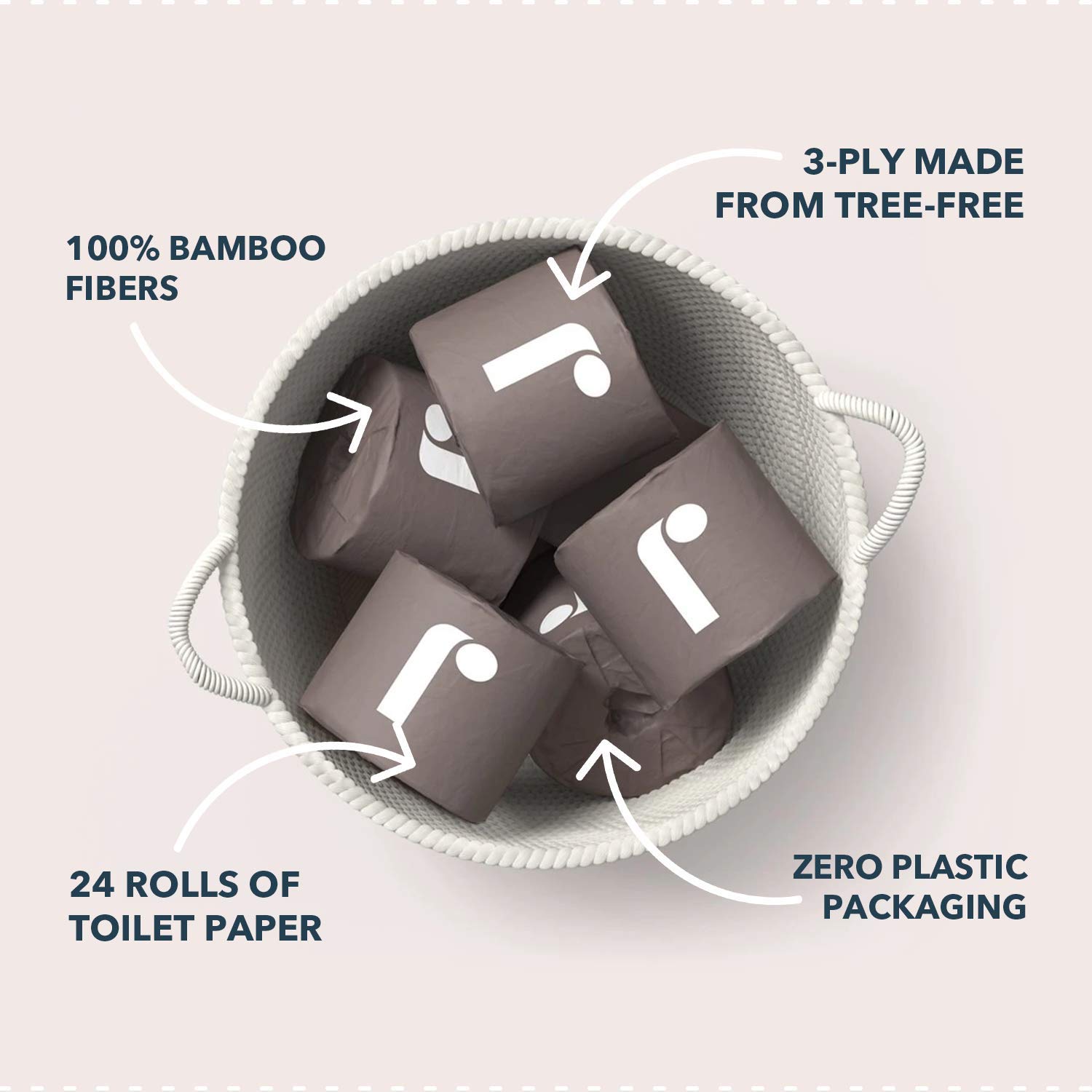 Reel Premium Bamboo Toilet Paper - 24 Rolls of Toilet Paper - 3-Ply ...