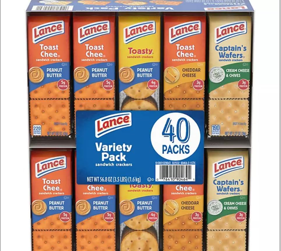 Amazon.com: Lance Variety Pack Sandwich Crackers, 40 pk. 1 of pack