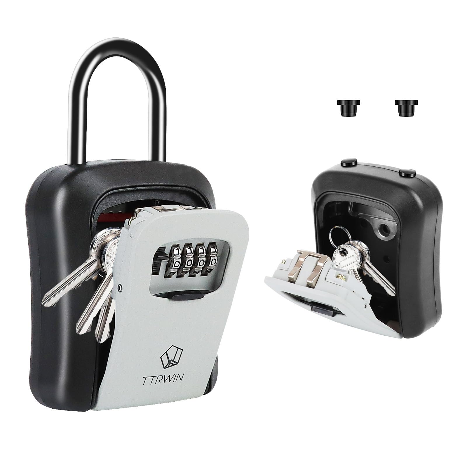 Amazon.com: TTRWIN Key Lock Box, 4 Digit Combination Weatherproof ...