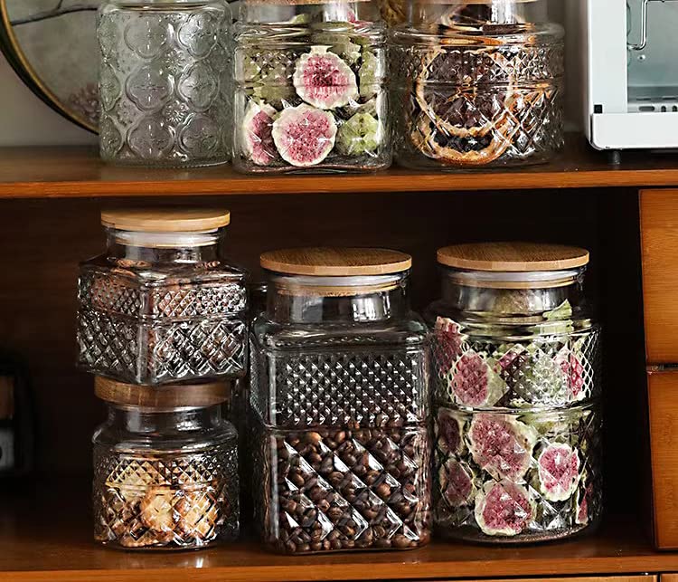 Snapklik.com : Large Glass Storage Jar, 60 FL OZ Glass Food Storage ...