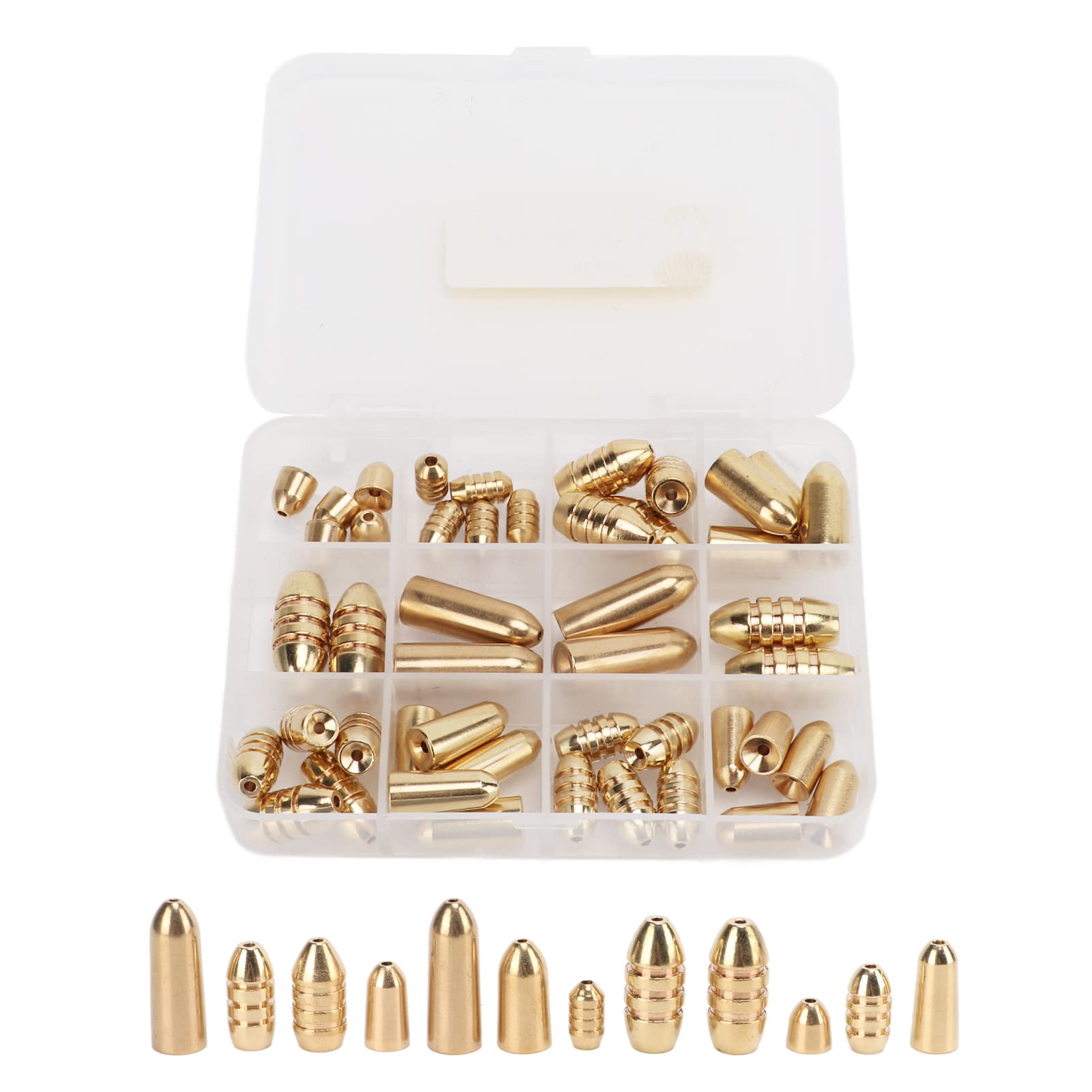 Amazon.com : SUNGOOYUE 46pcs Brass Fishing Brass Sinkers Kit, Fishing ...