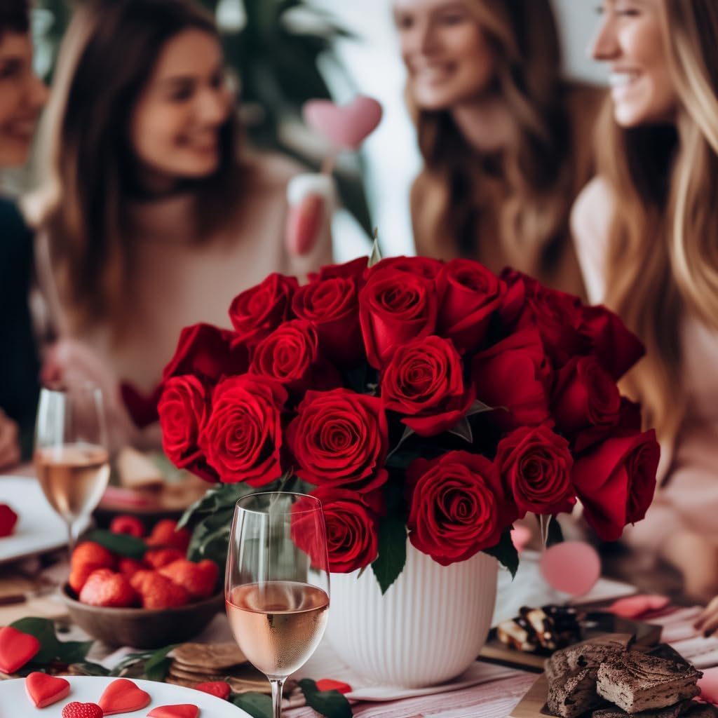 GlobalRose Real Fresh Cut Red Roses - 50 Fresh Flowers - Real Flowers ...