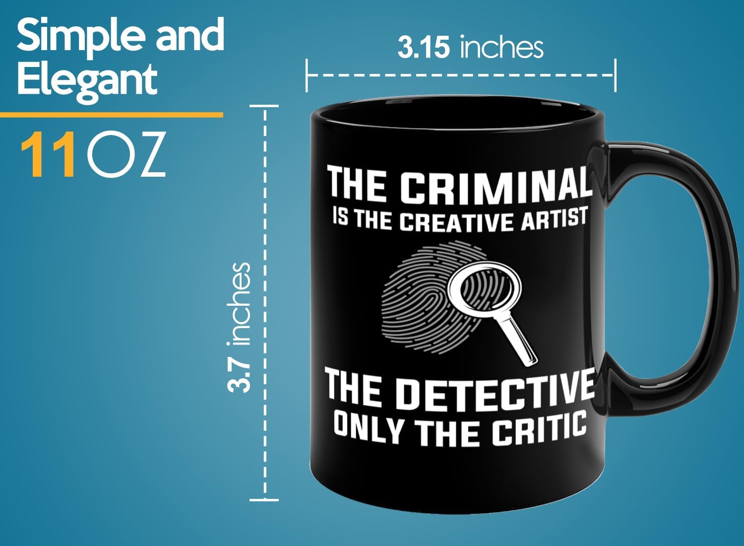 Luxe Gifting Detective Coffee Mug 11oz Black -The criminal is – Police ...