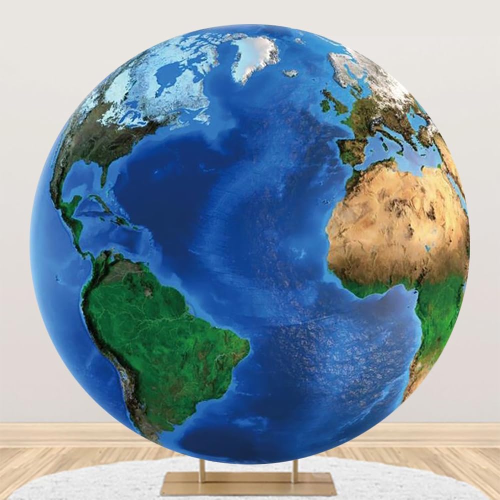 Amazon.com : Baocicco Blue Earth Seen Round Backdrop Space View Earth ...