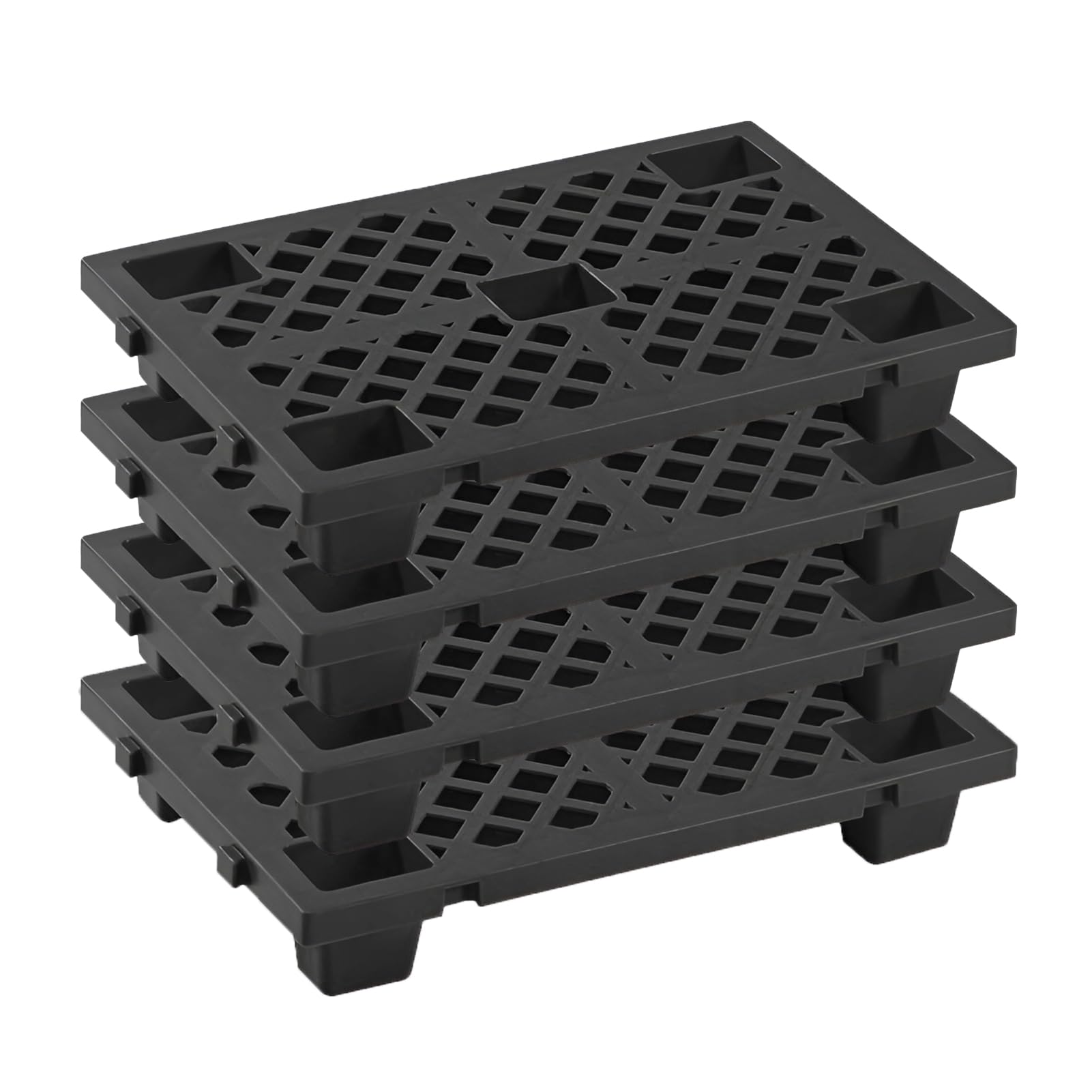 Lightweight Plastic Pallet 4 Pcs Flooring Pallets Interlocking Storage ...