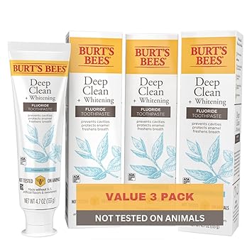 Amazon.com : Burt's Bees Toothpaste, Natural Flavor, Fluoride ...