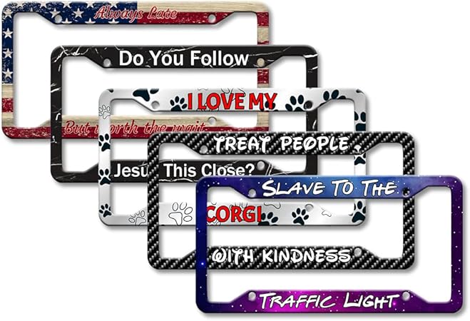 Amazon.com: Customized License Plate Frame, Personalized Custom 4 Hole ...