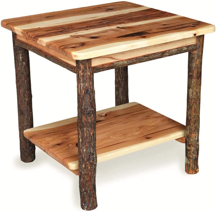 Amazon.com: Peaceful Classics Solid Pine Rustic End Table - Solid Wood ...