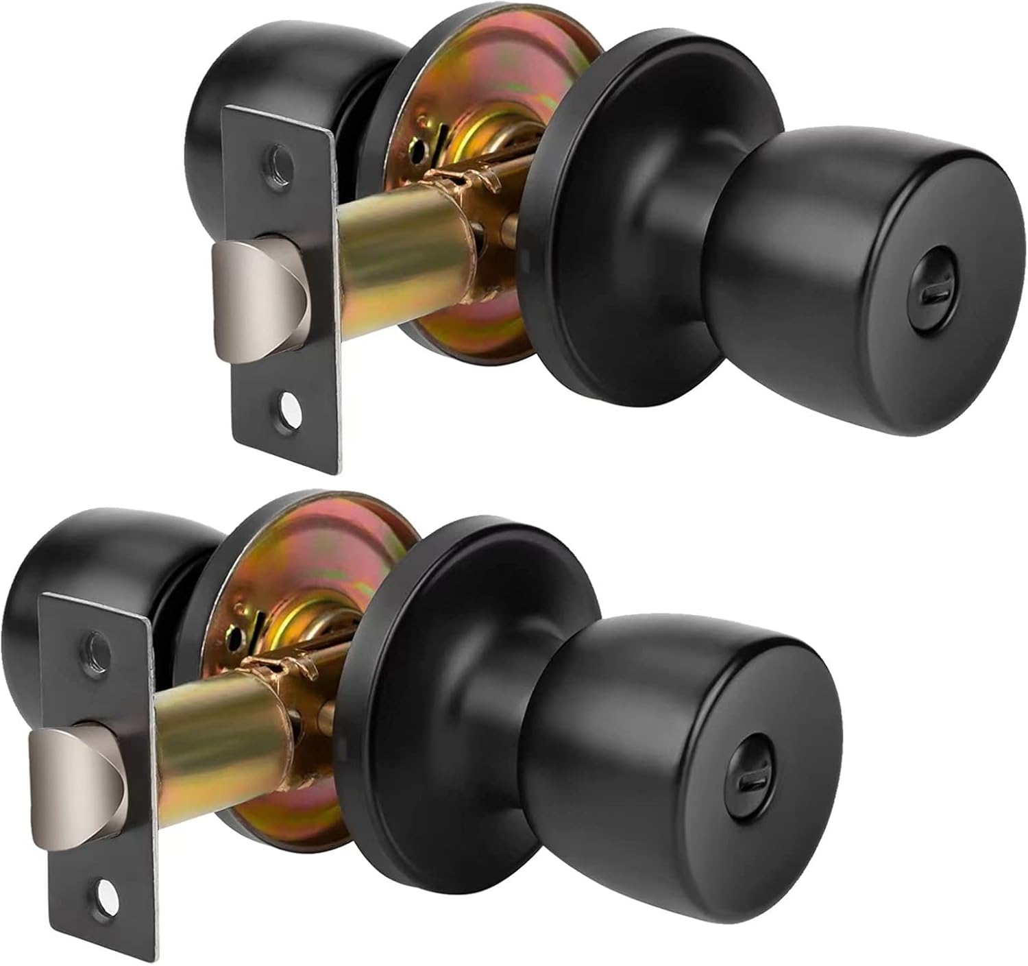 JO.KO Passage Door Knob Keyless, Round Ball Lock Interior/Exterior Door ...