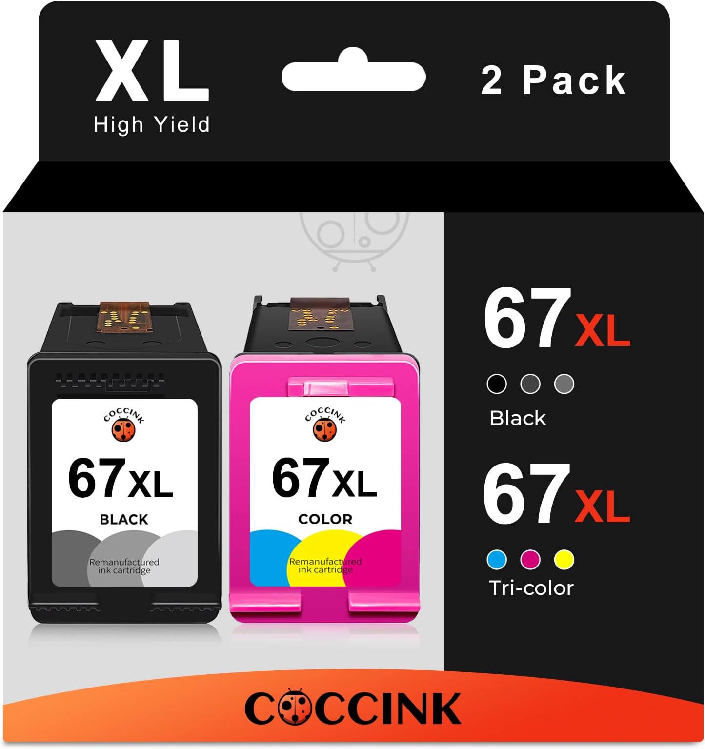 Amazon.com: COCCINK 67XL Ink Cartridges for HP DeskJet 2800e 2842e ...