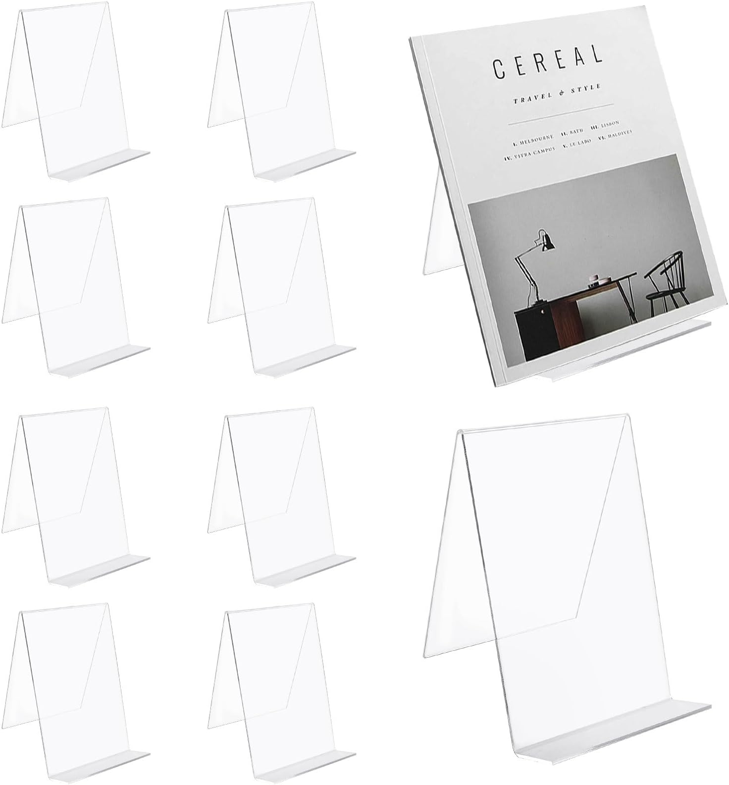 CYEER 10 PCS Book Stand for Display, Acrylic Book Display Stand, Small ...