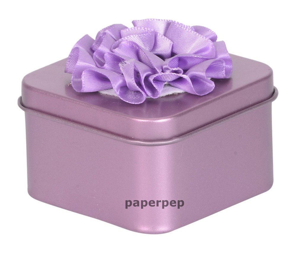 Buy Paper Pep Packaging Collection Plain Tin Boxes 6X6X4CM Light Purple ...