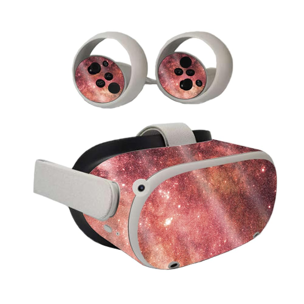 Amazon.com: Glossy Glitter VR Skin Compatible with Oculus Quest 2 - Red ...
