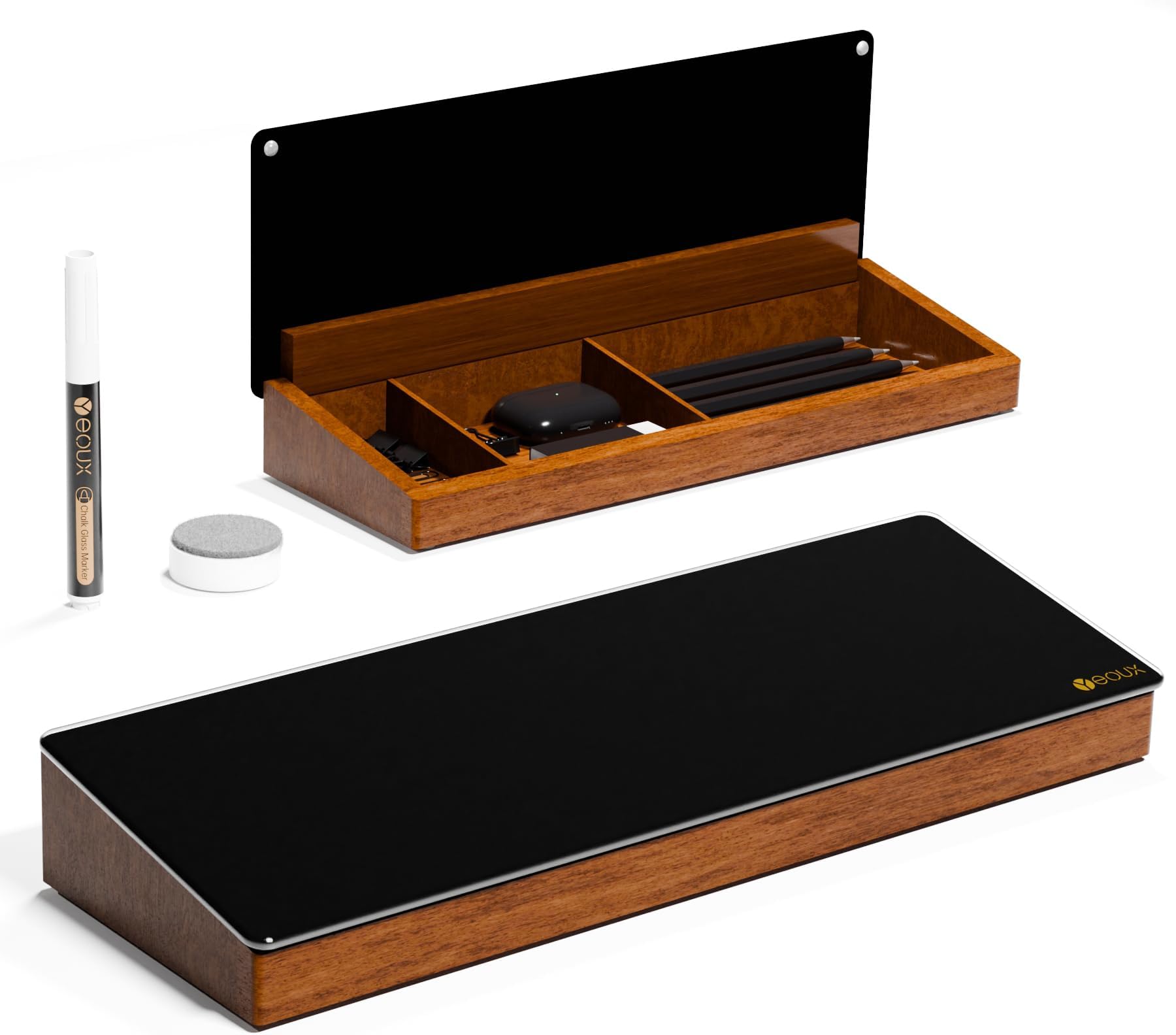 VIVO DESK-WB16D Tableau blanc de bureau en verre avec emplacement pour ...