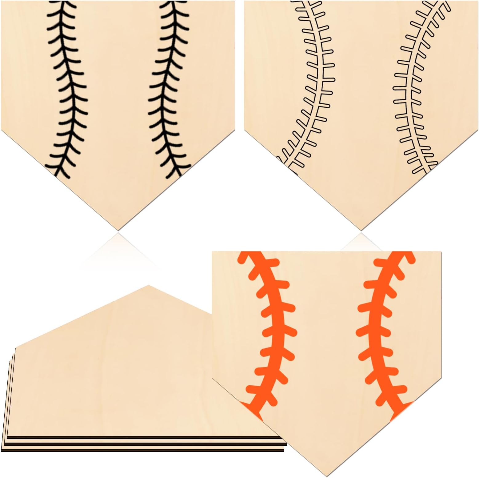 Amazon.com: Unfinished Wood for Crafts - Wooden Home Plate Baseball ...