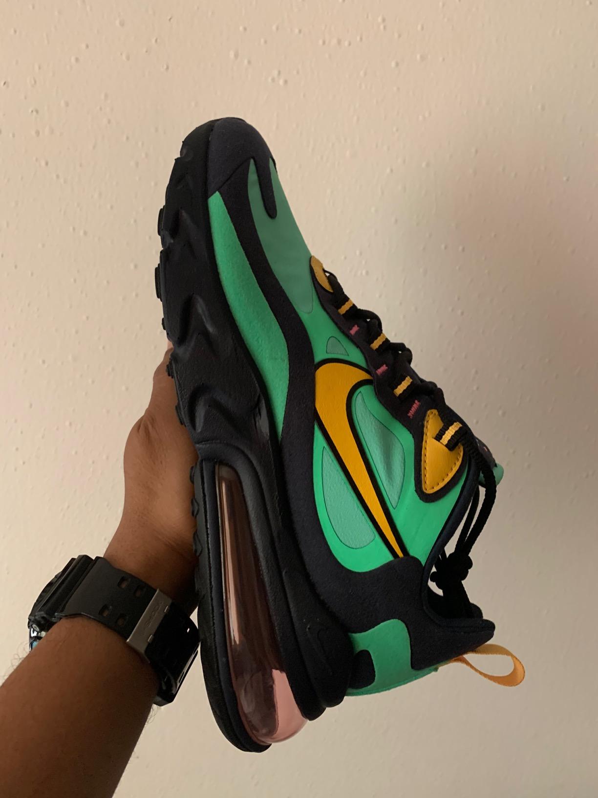 Nike Men's Air Max 270 React Sneaker, Verde Electro Green Yellow Ochre ...
