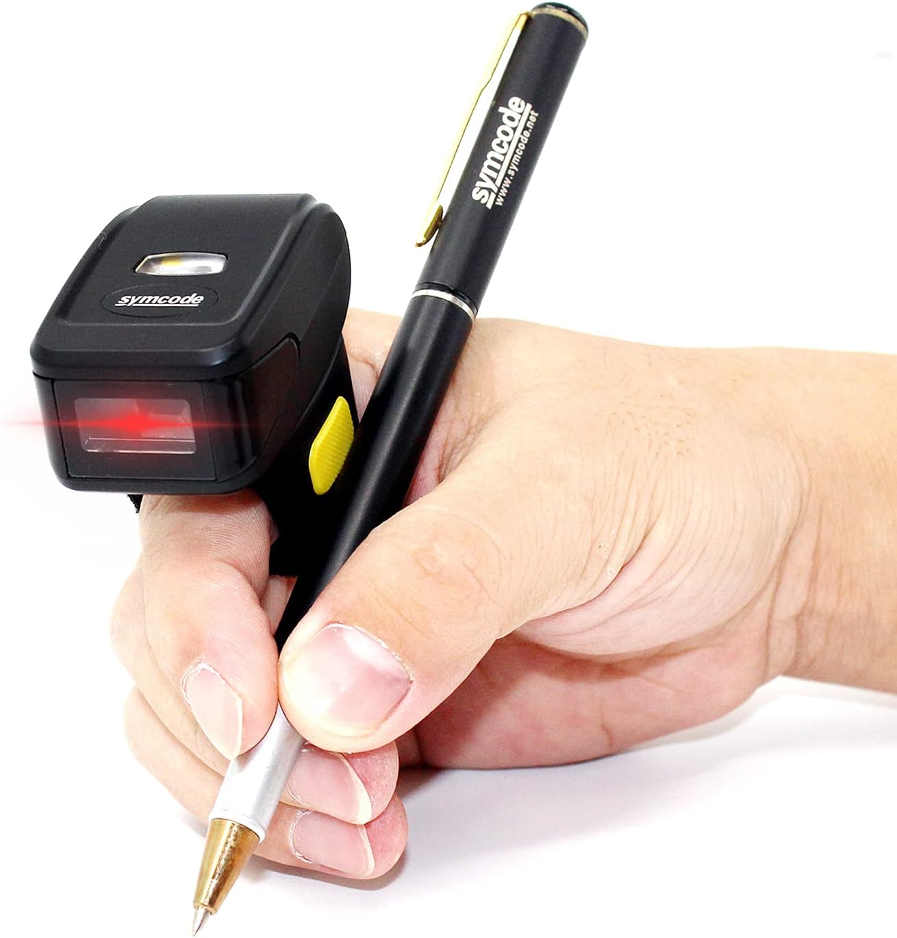 Amazon.com : Symcode Glove Barcode Scanner 2D QR Wearable Ring Bluetooth Barcode Scanner,4.9Ft ...