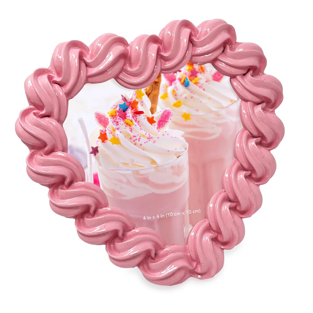 Amazon.com - Isaac Jacobs 4x4 Pink Glossy Frosting Heart-shaped Picture ...