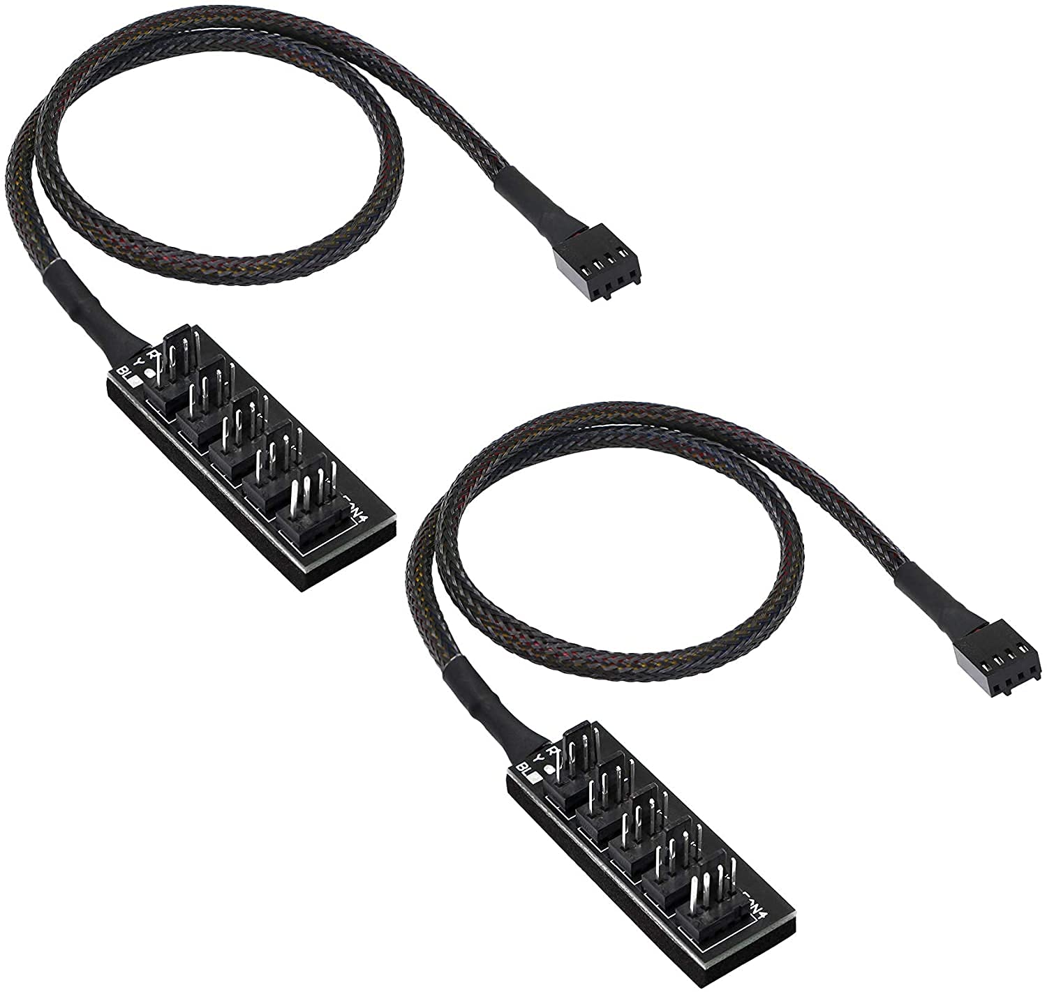 Buy LEVGLAKE 2 Pack 4-Pin PWM Fan Power Supply Cable 1 to 5 Splitter 5 ...