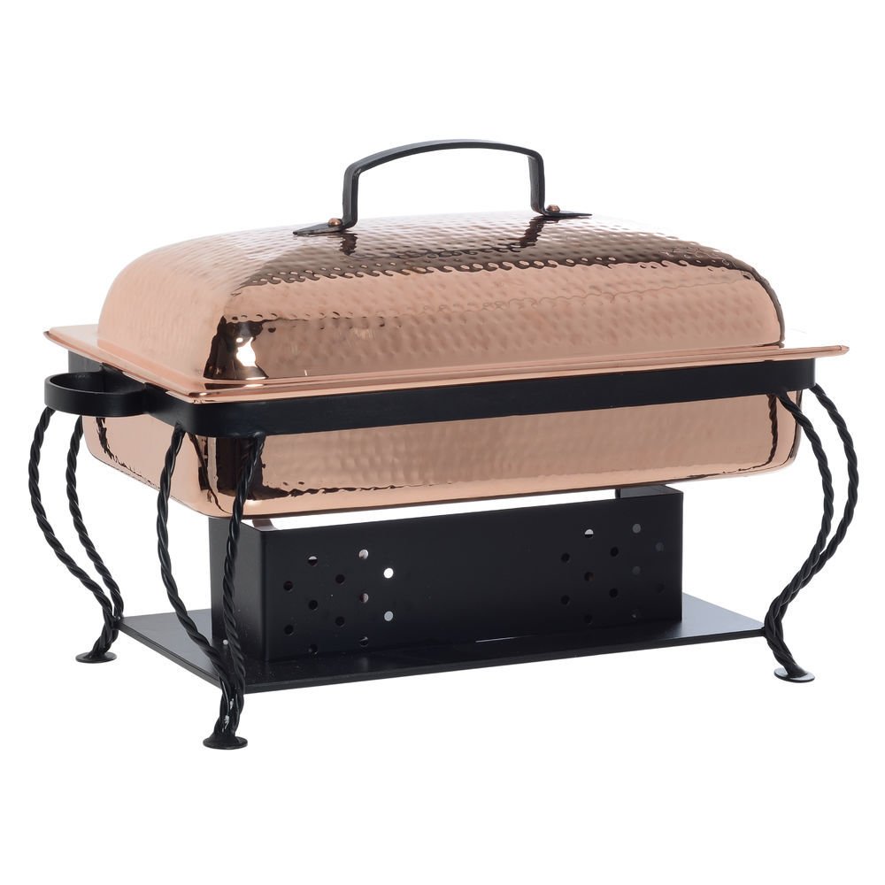 Amazon.com: Copper Chafer Chafing Dish with Black Metal Holder 8 Qt ...