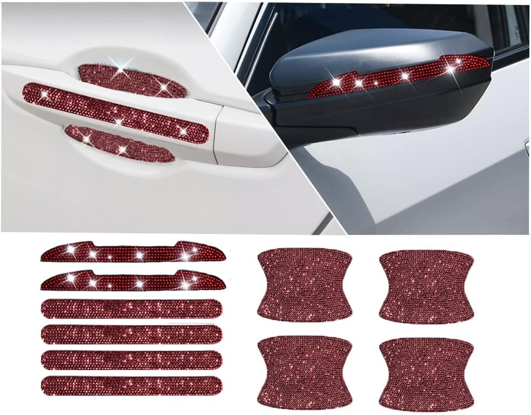 Amazon.com: Ziciner 4 PCS Bling Car Door Handle Protector, Rhinestone ...