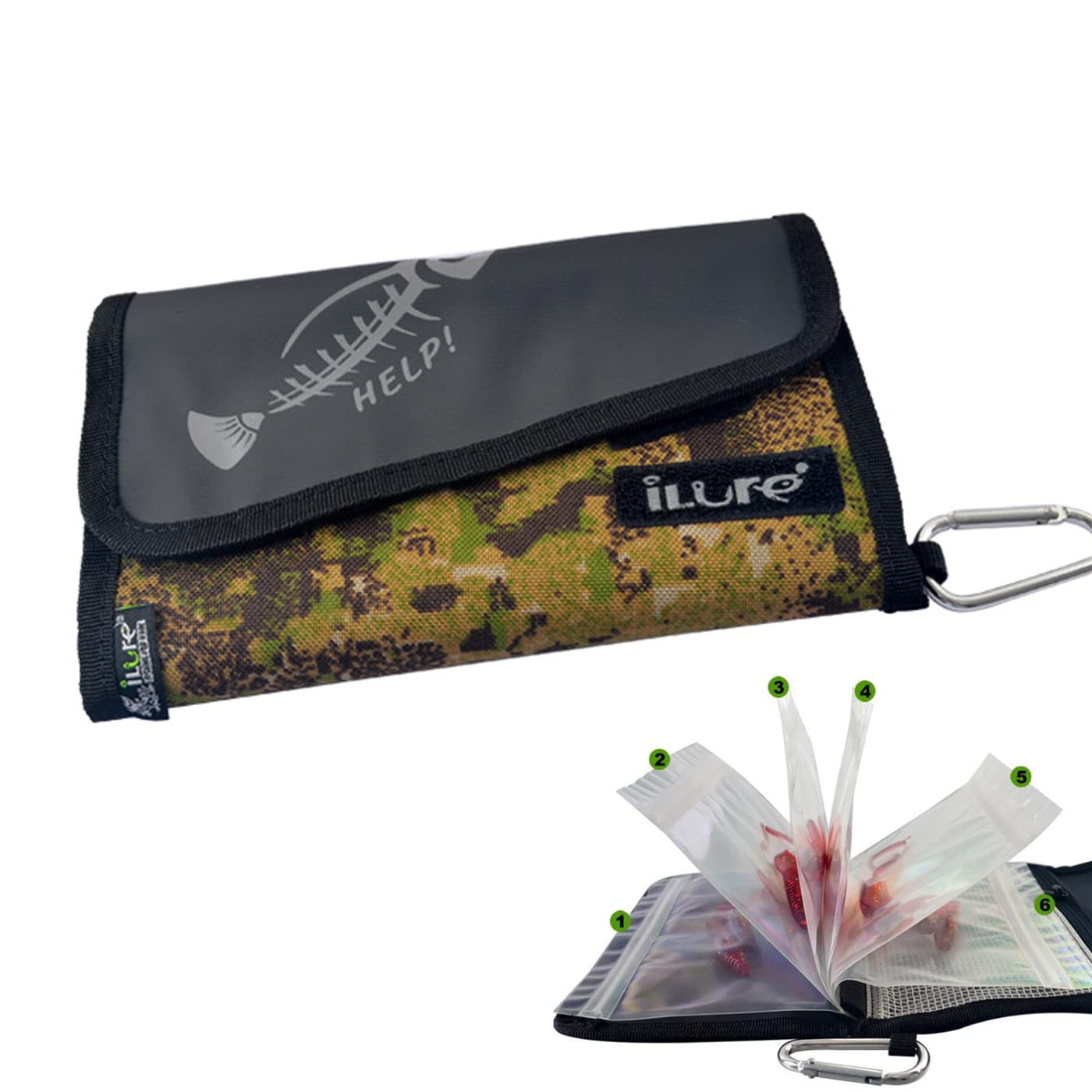 Amazon.com: iLure Soft Bait Organizer Fishing Small Tackle Bag Binder ...