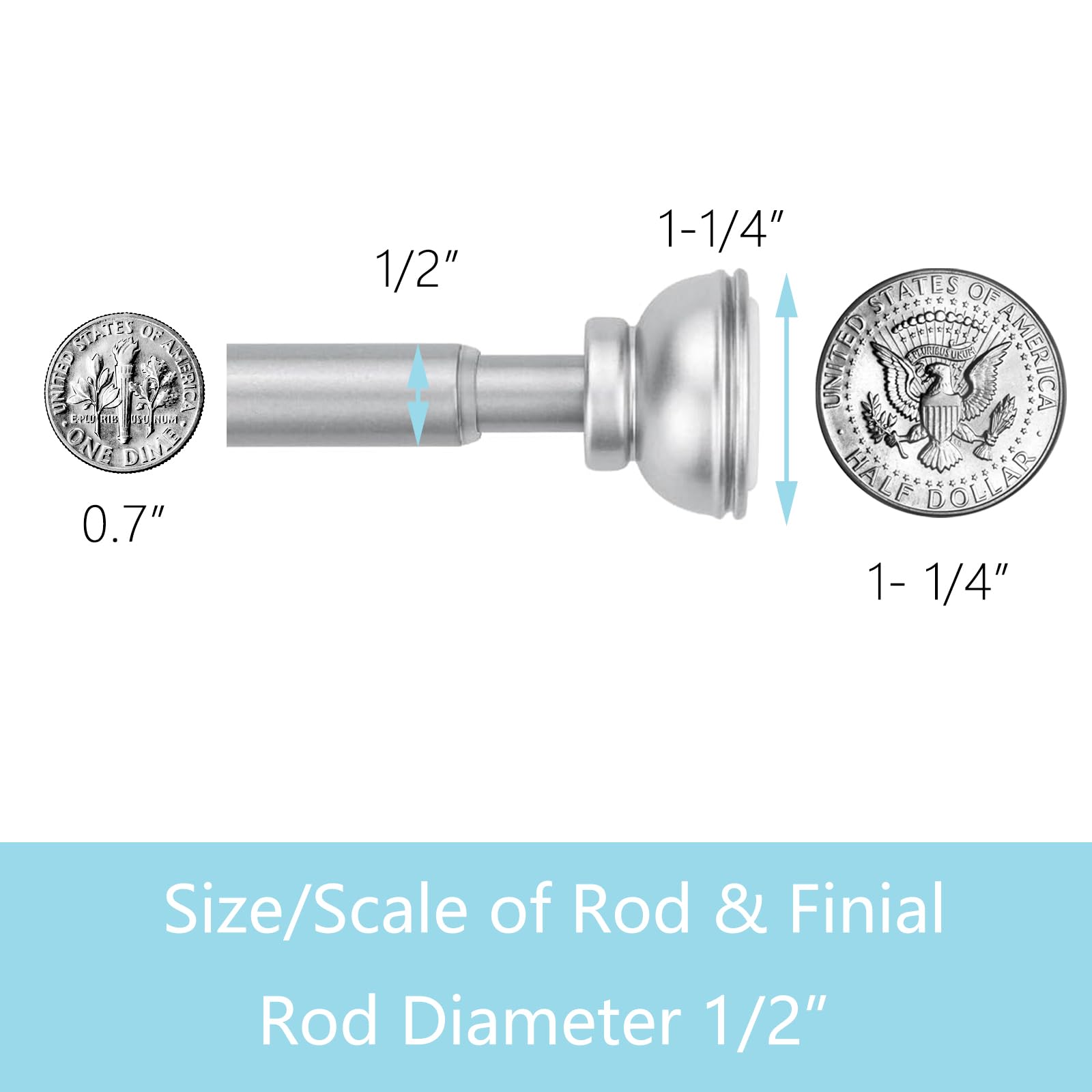 Snapklik.com : KXLIFE 1/2-inch Decorative Spring Tension Rod, Tension ...