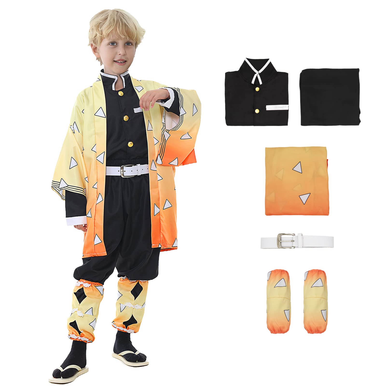 Goodern Anime Agatsuma Zenitsu Cosplay Costume For Kids Anime Zenitsu ...
