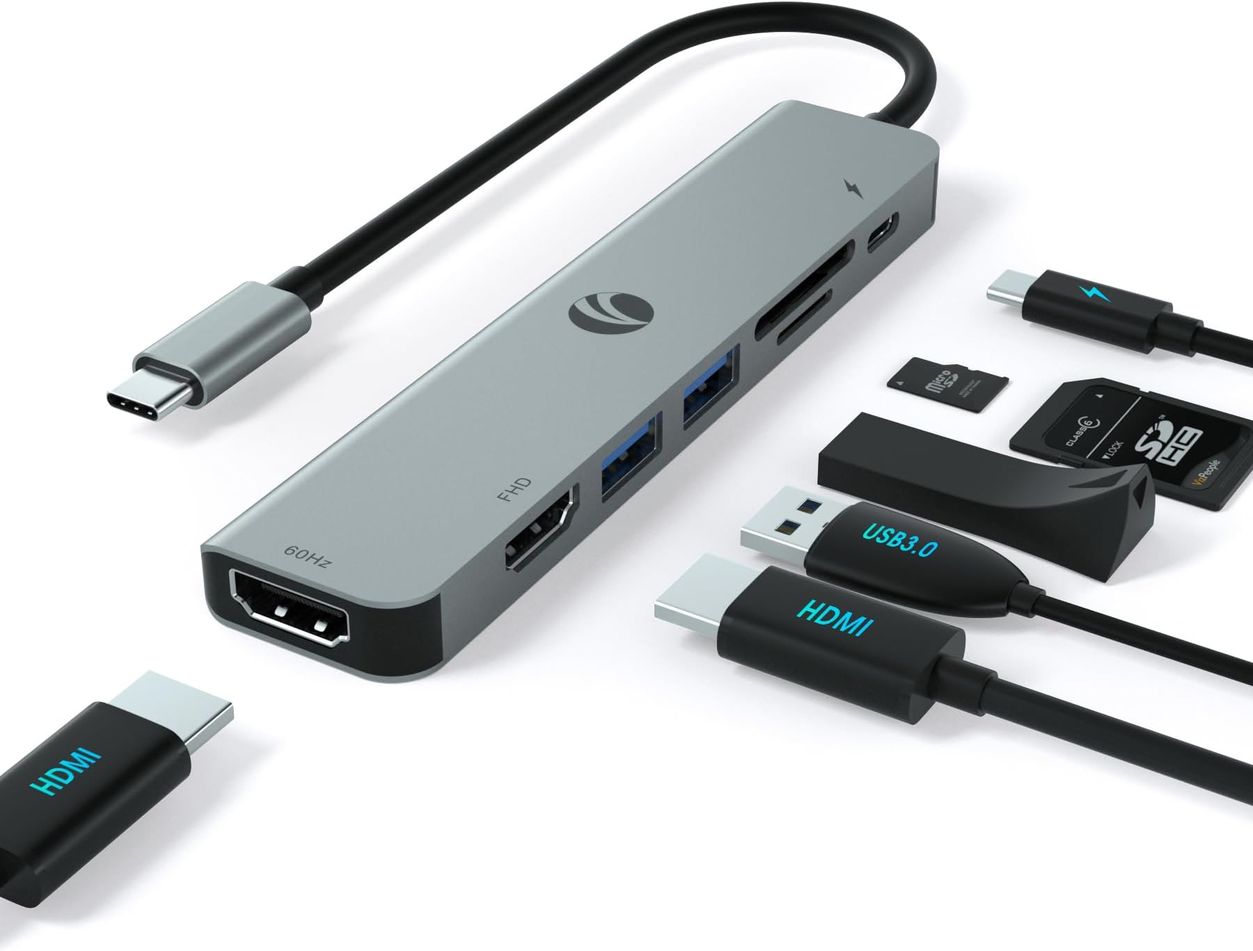 Microsoft Surface Pro 7 USB C Hub Docking Station, 6-in-2 Aluminium ...