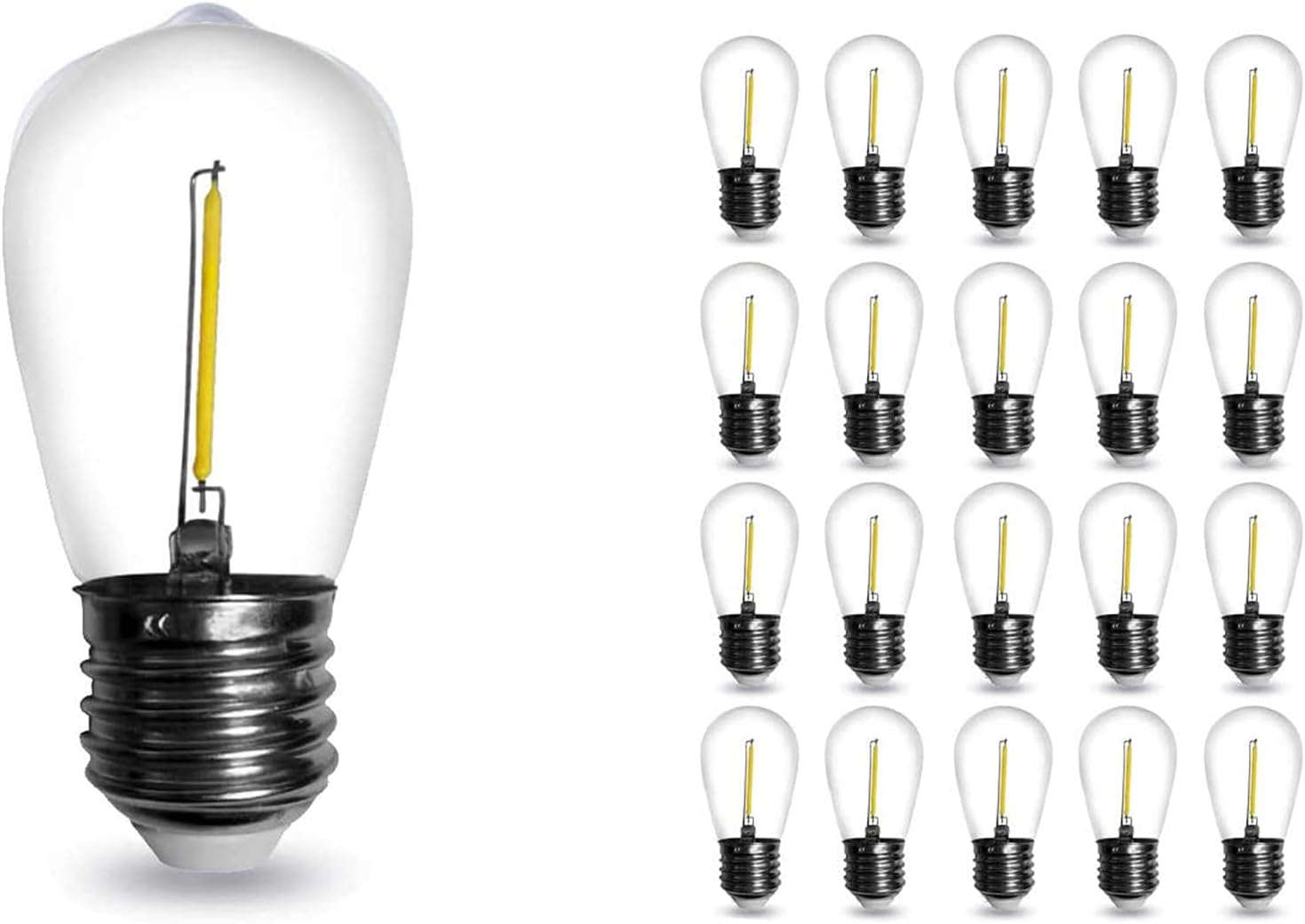 25-Pack S14 LED Bulb String Light Bulbs 7 Watt Equivalent Equivalent ...