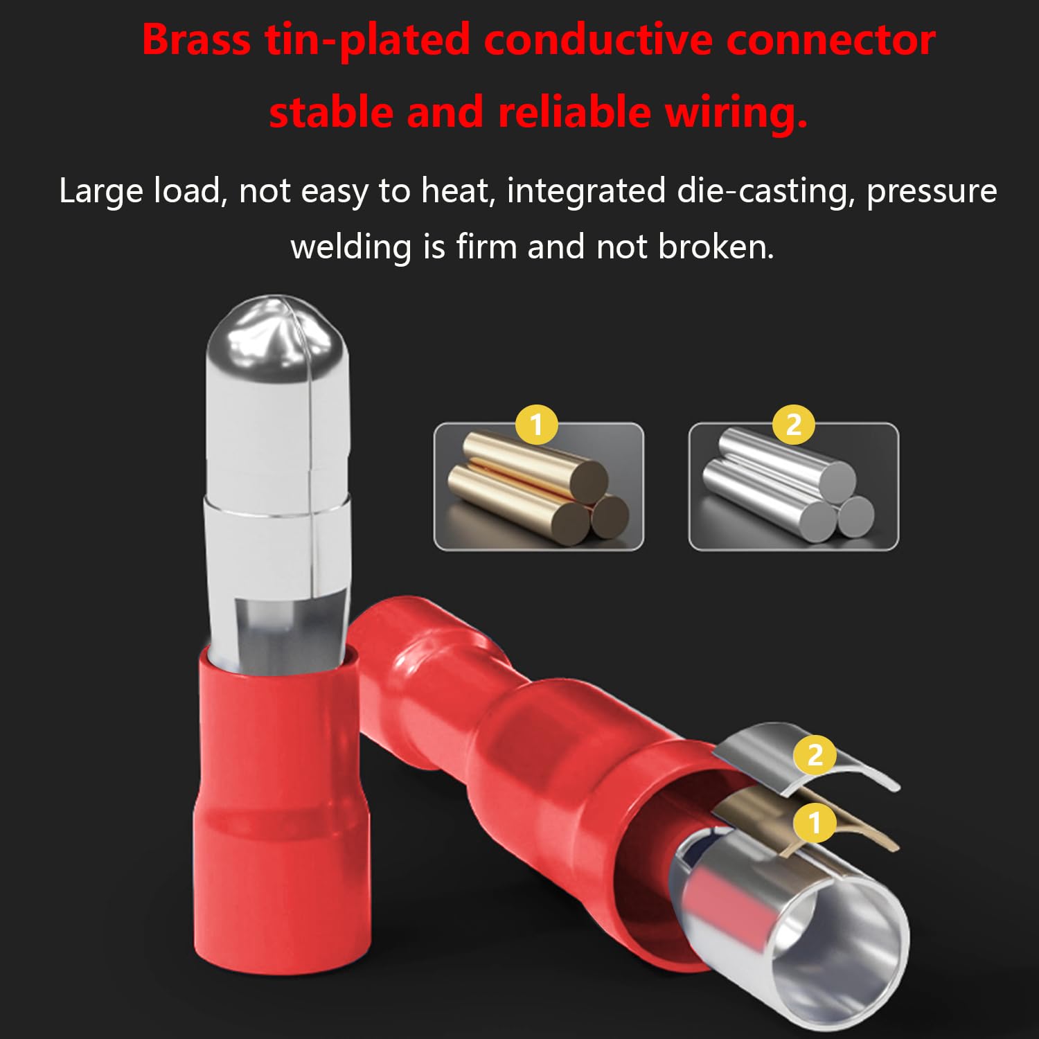Snapklik.com : Smseace 100Pcs Red Bullet Connectors 22-16AWG Female ...