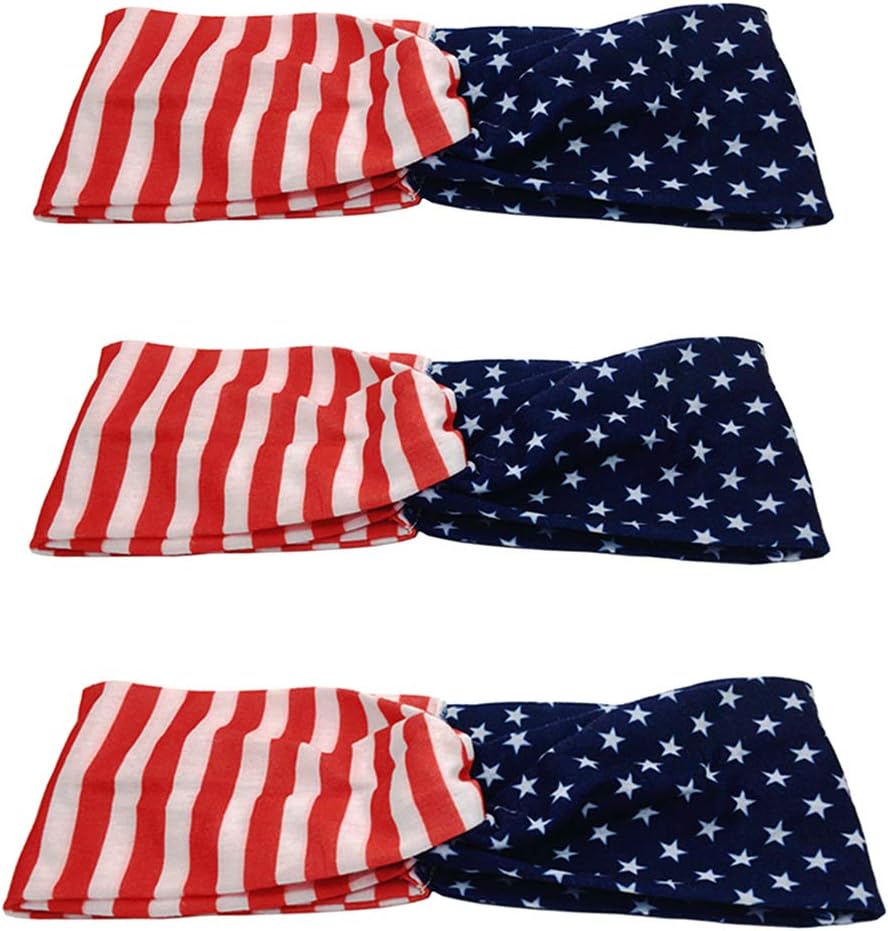 Amazon.com: Leprato 3 Pack American Flag Headband Independence Day ...