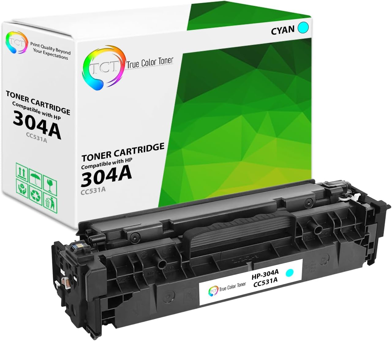 Amazon.com: TCT Premium Compatible Toner Cartridge Replacement for HP 304A CC531A Cyan Works ...