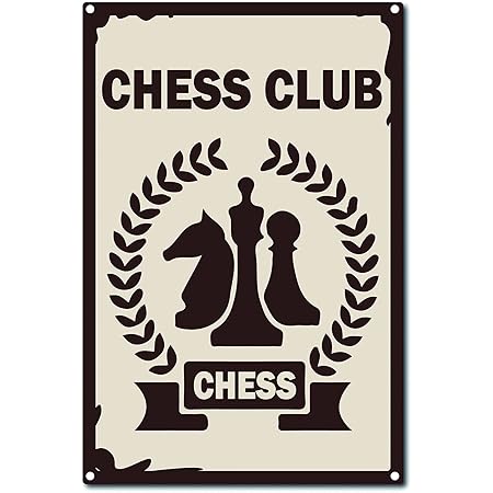 CREATCABIN Chess Club Tin Sign Vintage Metal Wall Decor Decoration Art ...