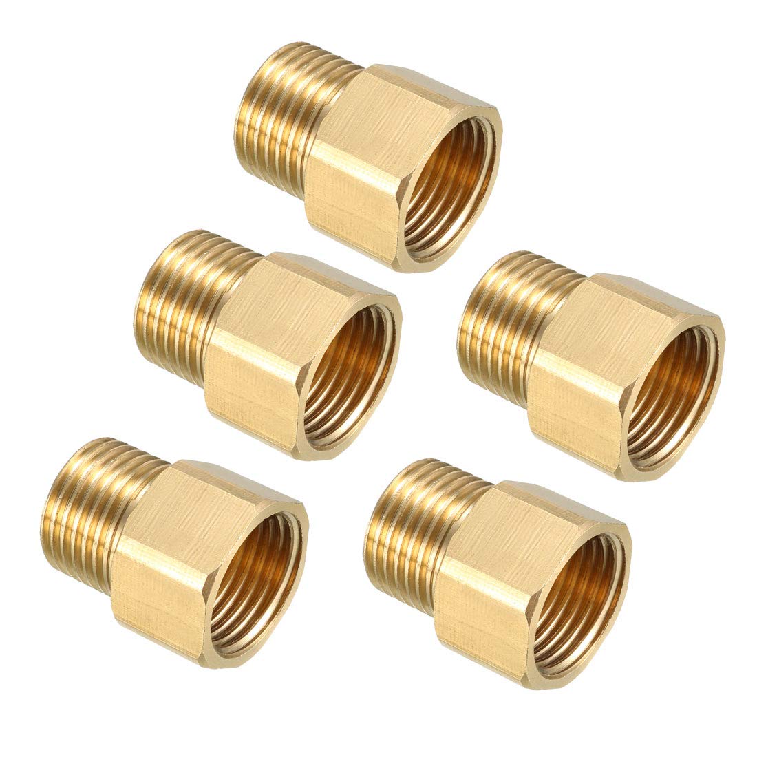 Amazon.com: uxcell Brass Threaded Pipe Fitting 1/2 PT Male x 1/2 PT ...