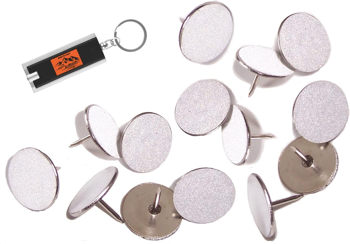 White Reflective Tacks (100 Pack) Trail Marking Tacks, Glow Tacks ...