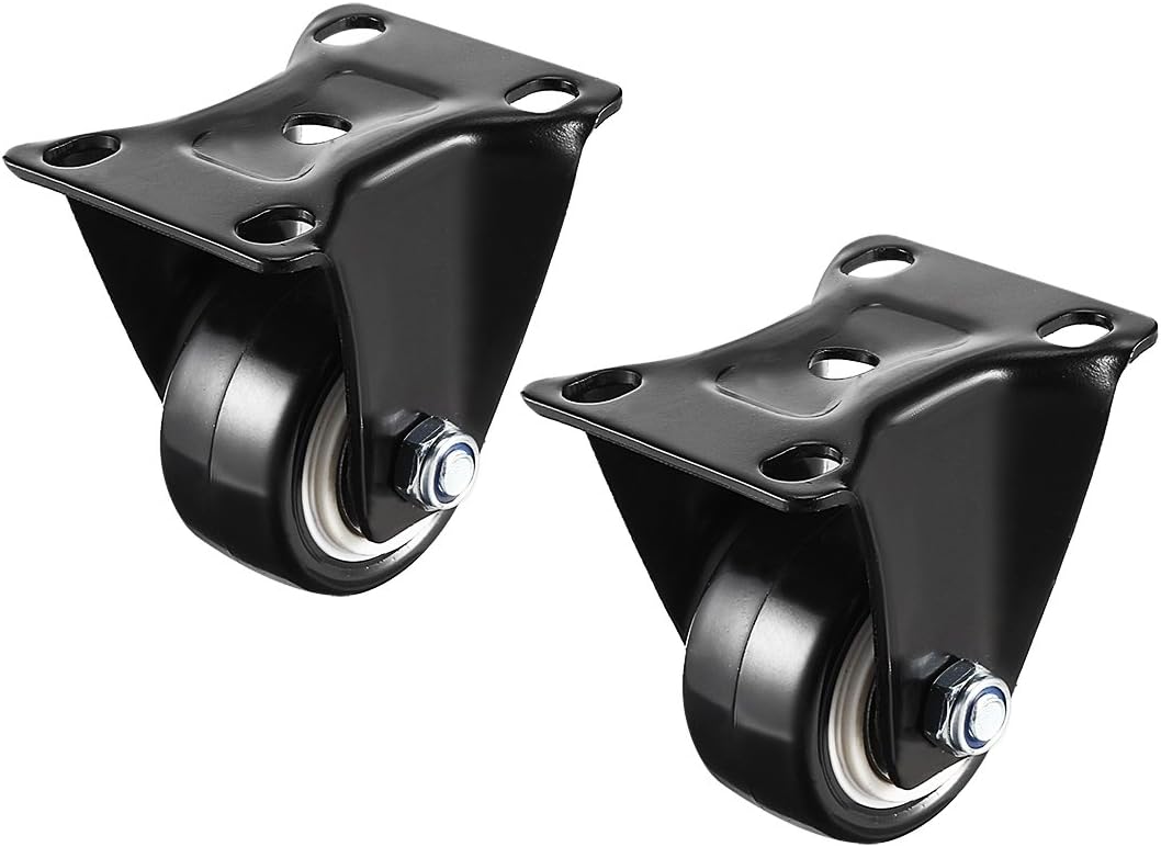 Amazon.com: uxcell 1.5 Inch Fixed Caster Wheels PU Top Plate Mounted ...
