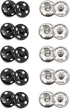 Amazon.com: Meikeer 100 Sets Sew on Snaps Sewing Snaps for Fabric Metal ...