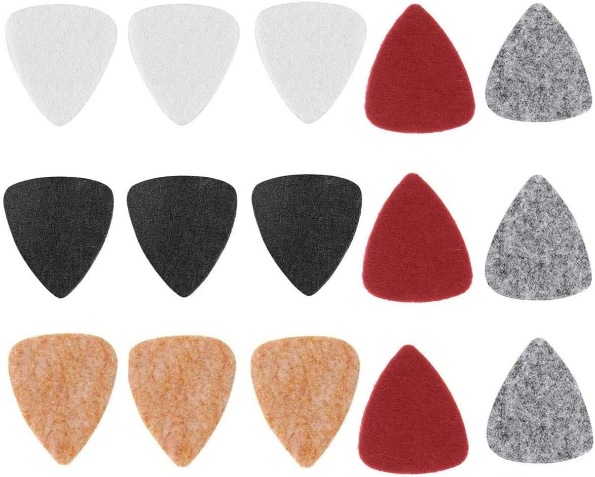 Amazon.com: Jiayouy 12 Pieces 3mm Thickness Felt Picks Plectrums for ...