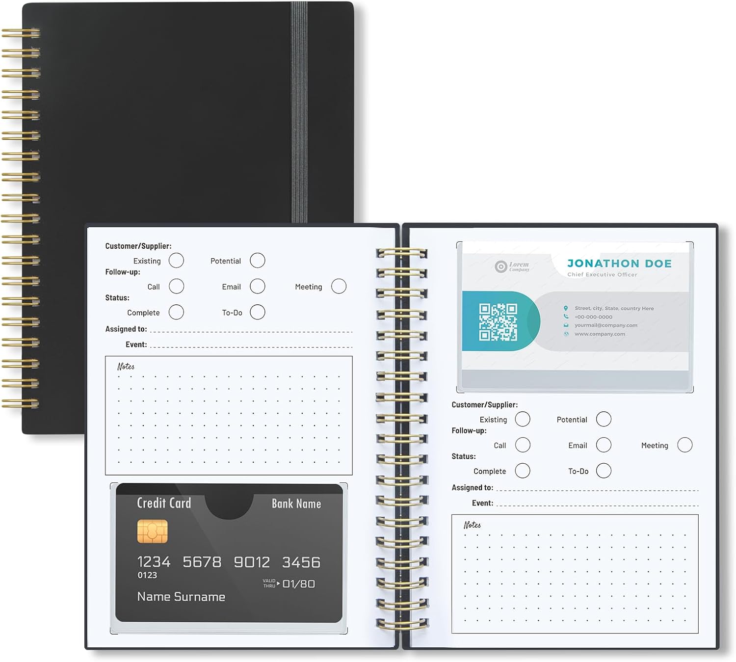 OneSky Business Card Organizer Book - Credit Card Holder, 64 Cards ...